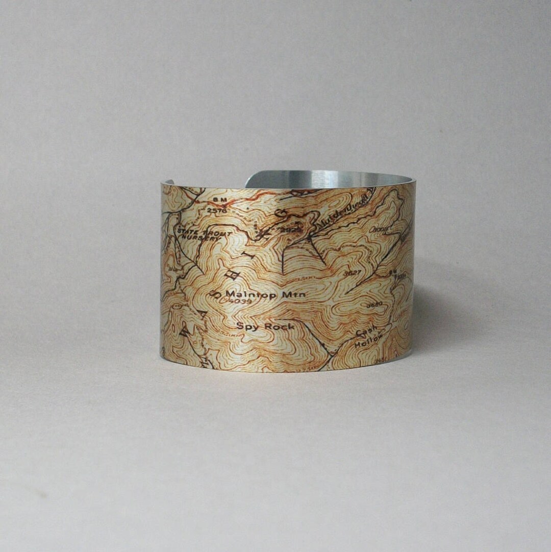Spy Rock Virginia Map Cuff Bracelet, Appalachian Trail Hiking Gift - Etsy