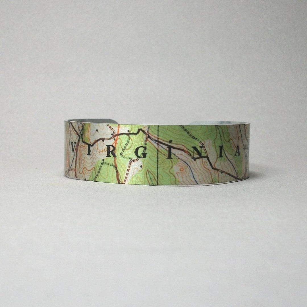Virginia Cuff Bracelet Unique State Map Gift for Men or Women - Etsy