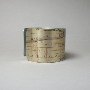 Topeka Kansas Cuff Bracelet Unique Map Hometown City Gift for Men or ...