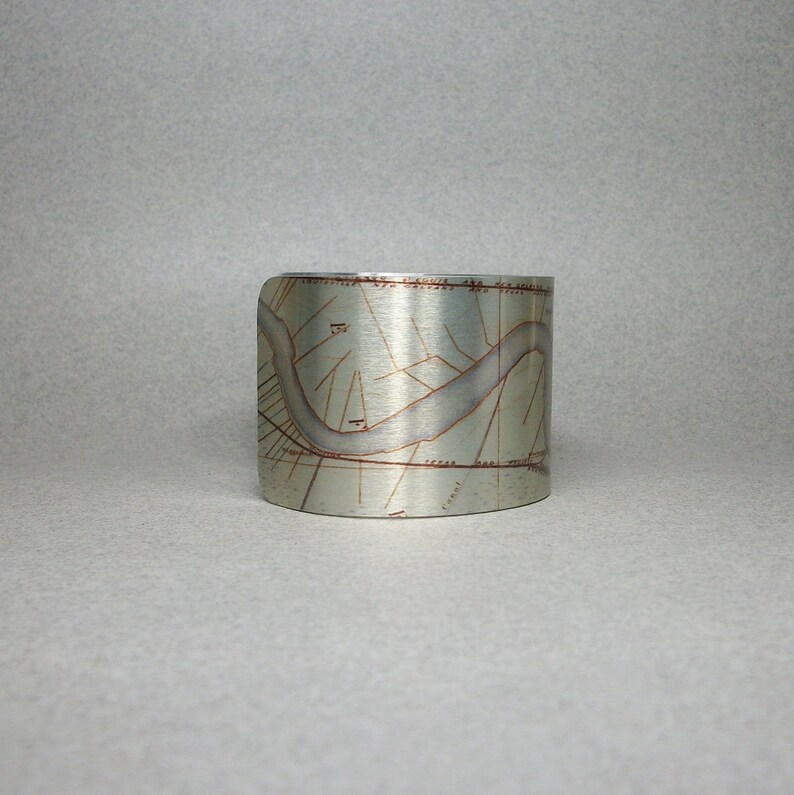 New Orleans Louisiana Cuff Bracelet NOLA Vintage Map Unique - Etsy