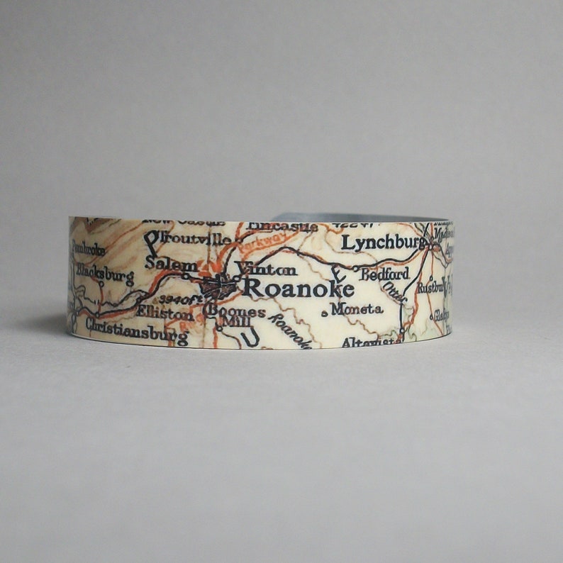 Virginia Cuff Bracelet Map Unique Gift for Men or Women | Etsy
