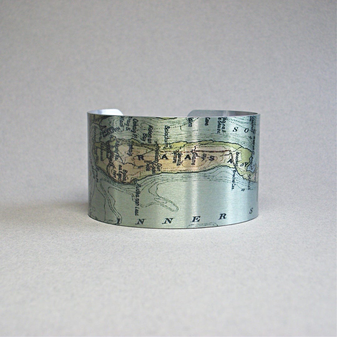 Isle of Raasay Scotland Vintage Map Bracelet, Travel Inspired Gift - Etsy