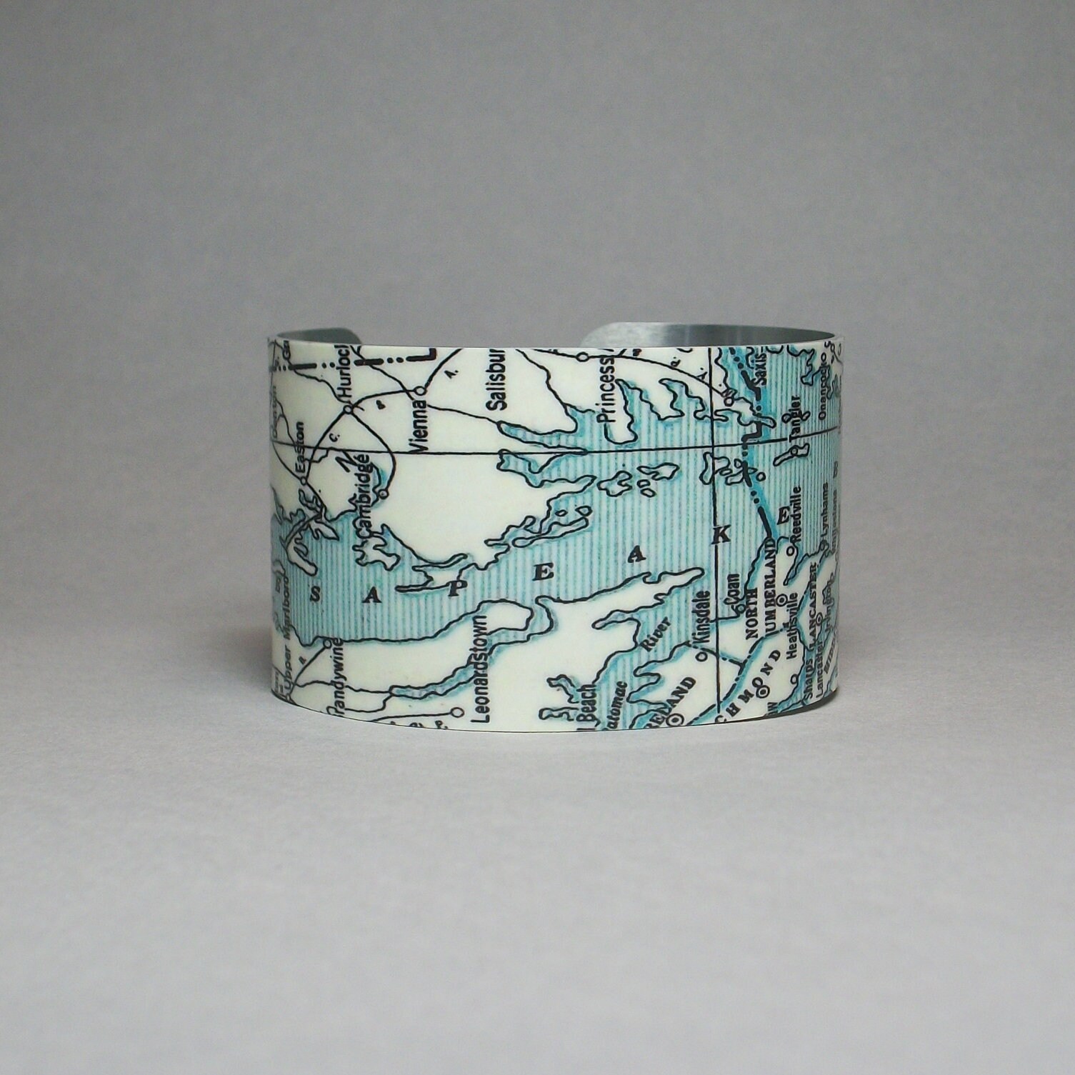 Chesapeake Bay Map Cuff Bracelet Virginia Maryland Delaware | Etsy