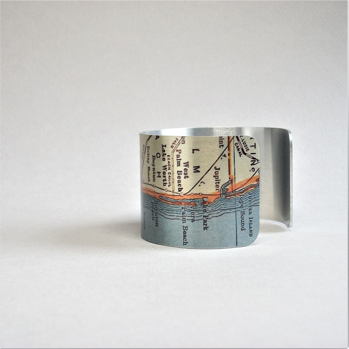Florida Coast Map Cuff Bracelet: Jupiter to Miami, Vintage Style - Etsy