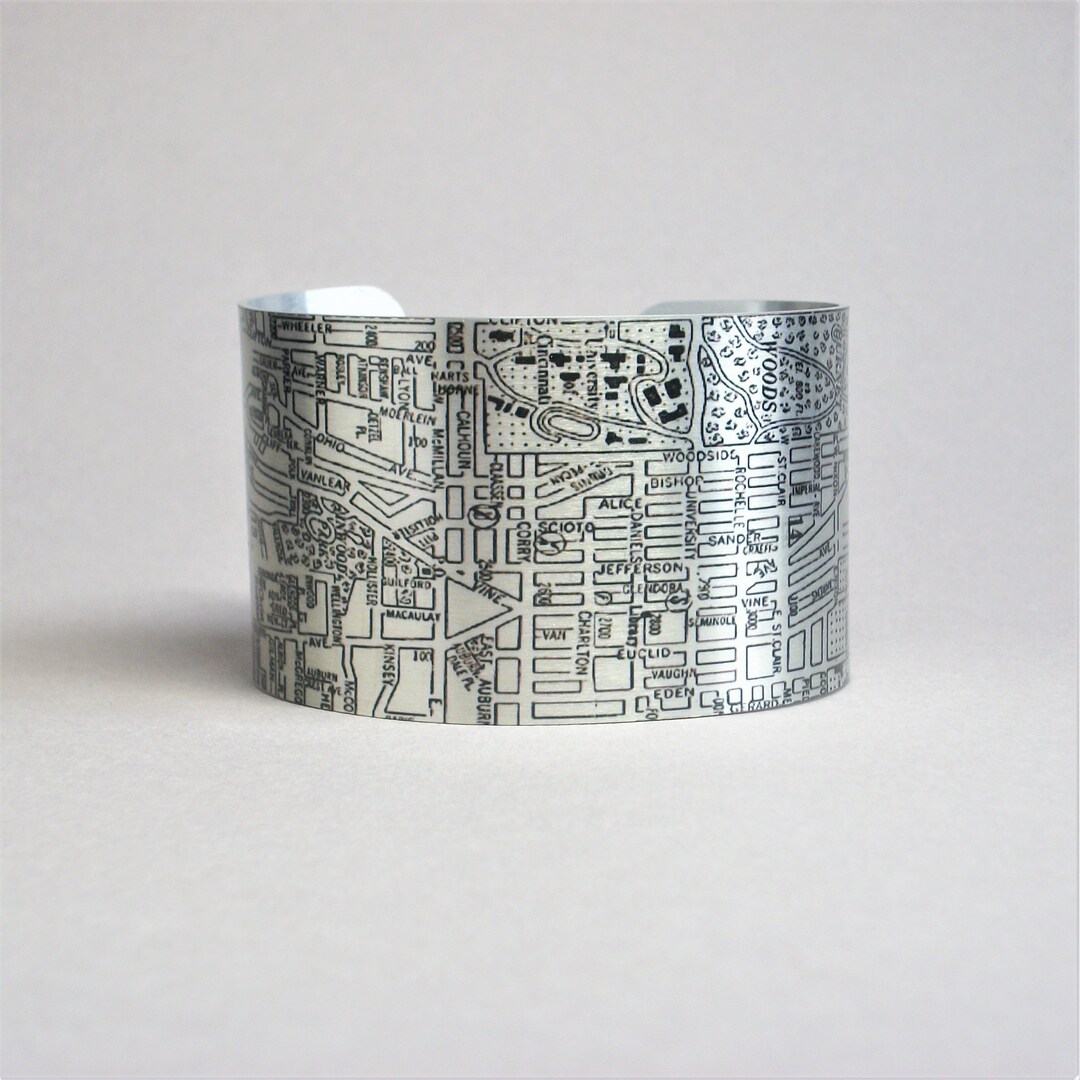 Cincinnati Ohio Map Cuff Bracelet Unique Gift for Men or Women - Etsy