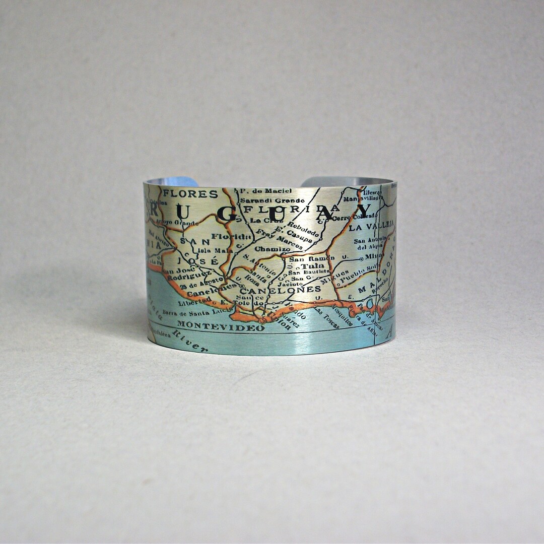 Uruguay Map Cuff Bracelet Unique Gift for Men or Women - Etsy