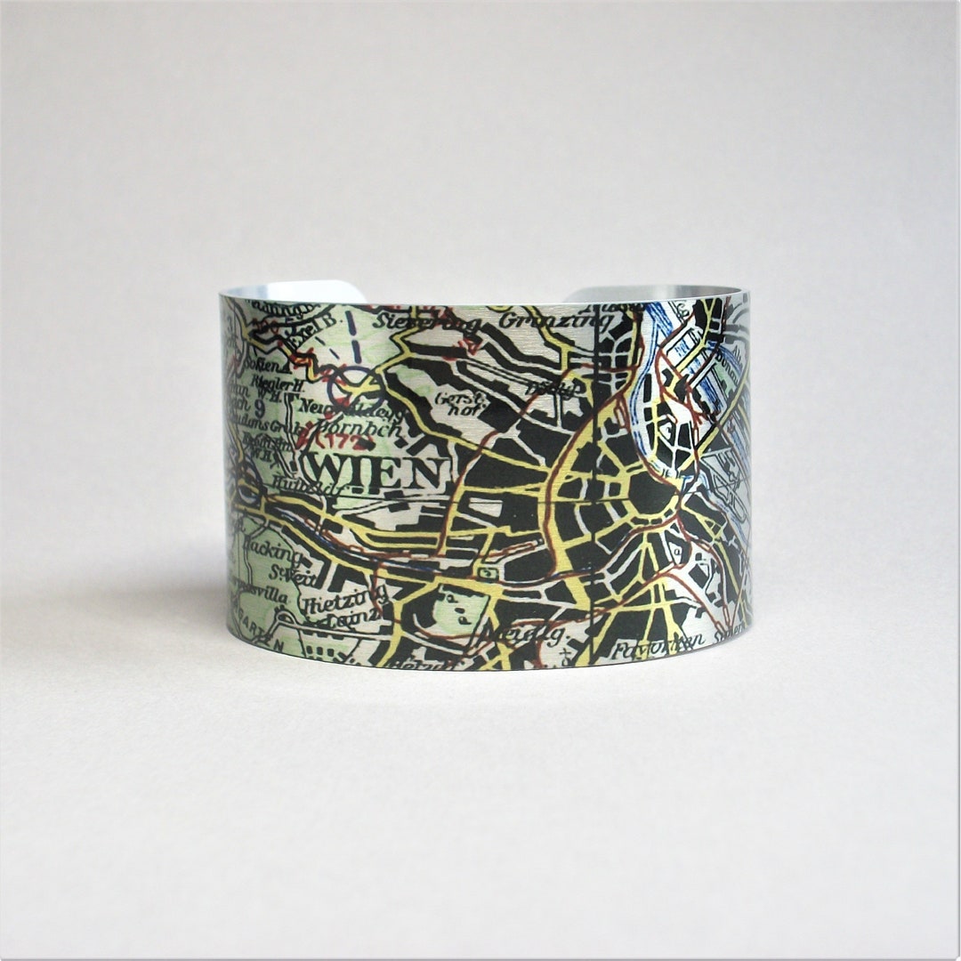 Vienna Austria Map Cuff Bracelet: Unique Travel Gift - Etsy