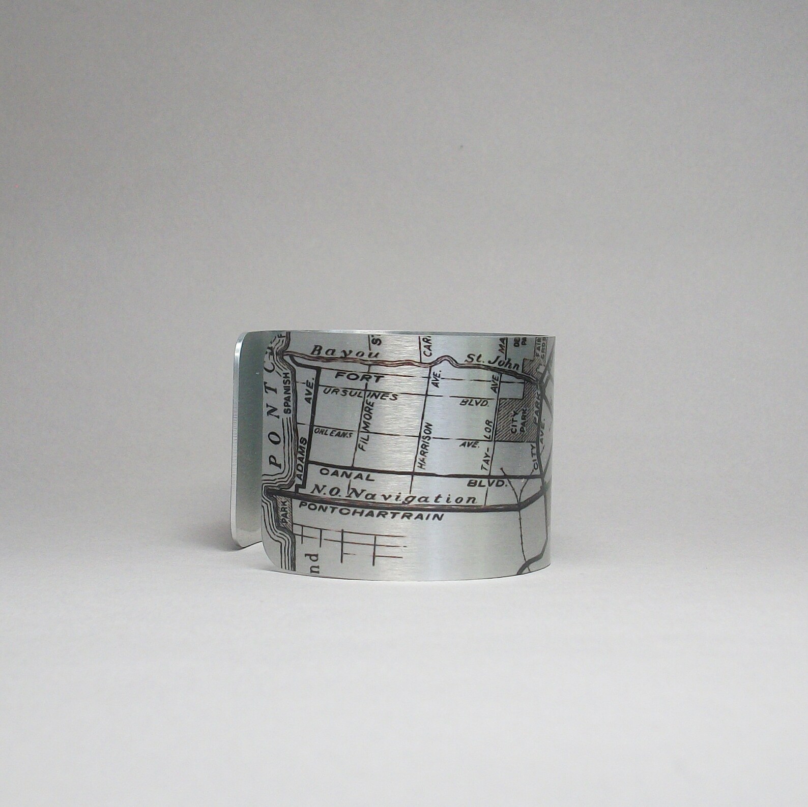 New Orleans Louisiana Map Cuff Bracelet West Unique Gift for | Etsy