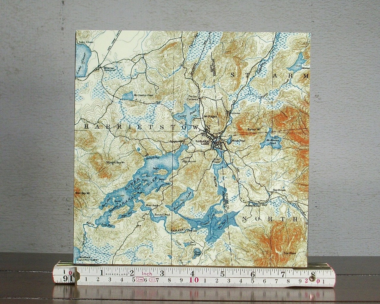 Saranac Lake Adirondacks New York Map Mt Pisgah Unique Hostess | Etsy