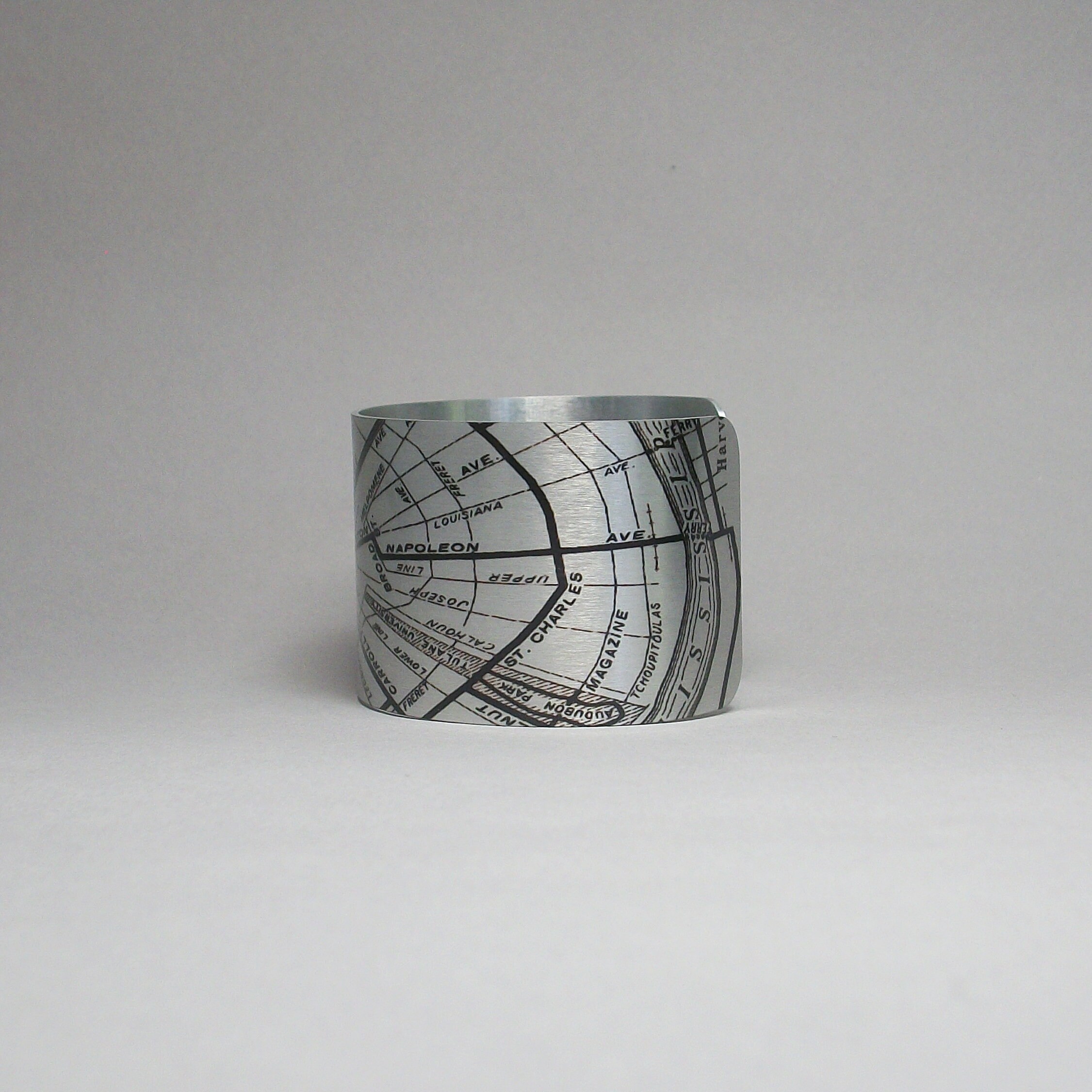 New Orleans Louisiana Map Cuff Bracelet West Unique Gift for | Etsy