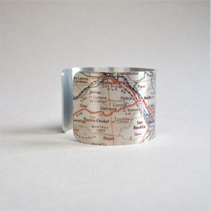 Barcelona Spain Catalonia Cuff Bracelet Map Unique Travel Gift for Men ...