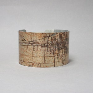 Bloomington Indiana Map Cuff Bracelet Unique Hometown City Gift for Men ...