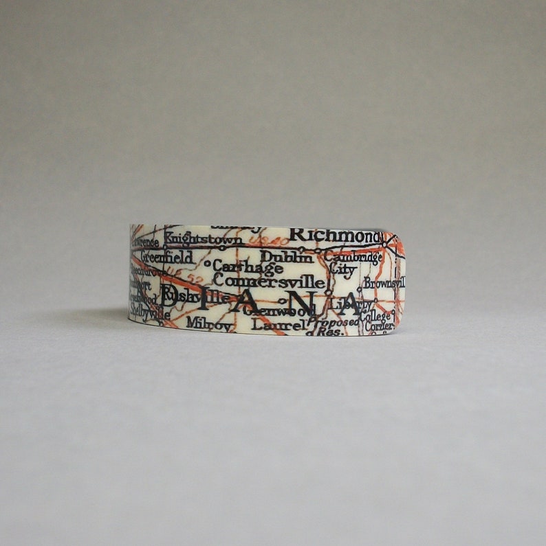 Indiana Map Cuff Bracelet Unique Gift for Men or Women - Etsy