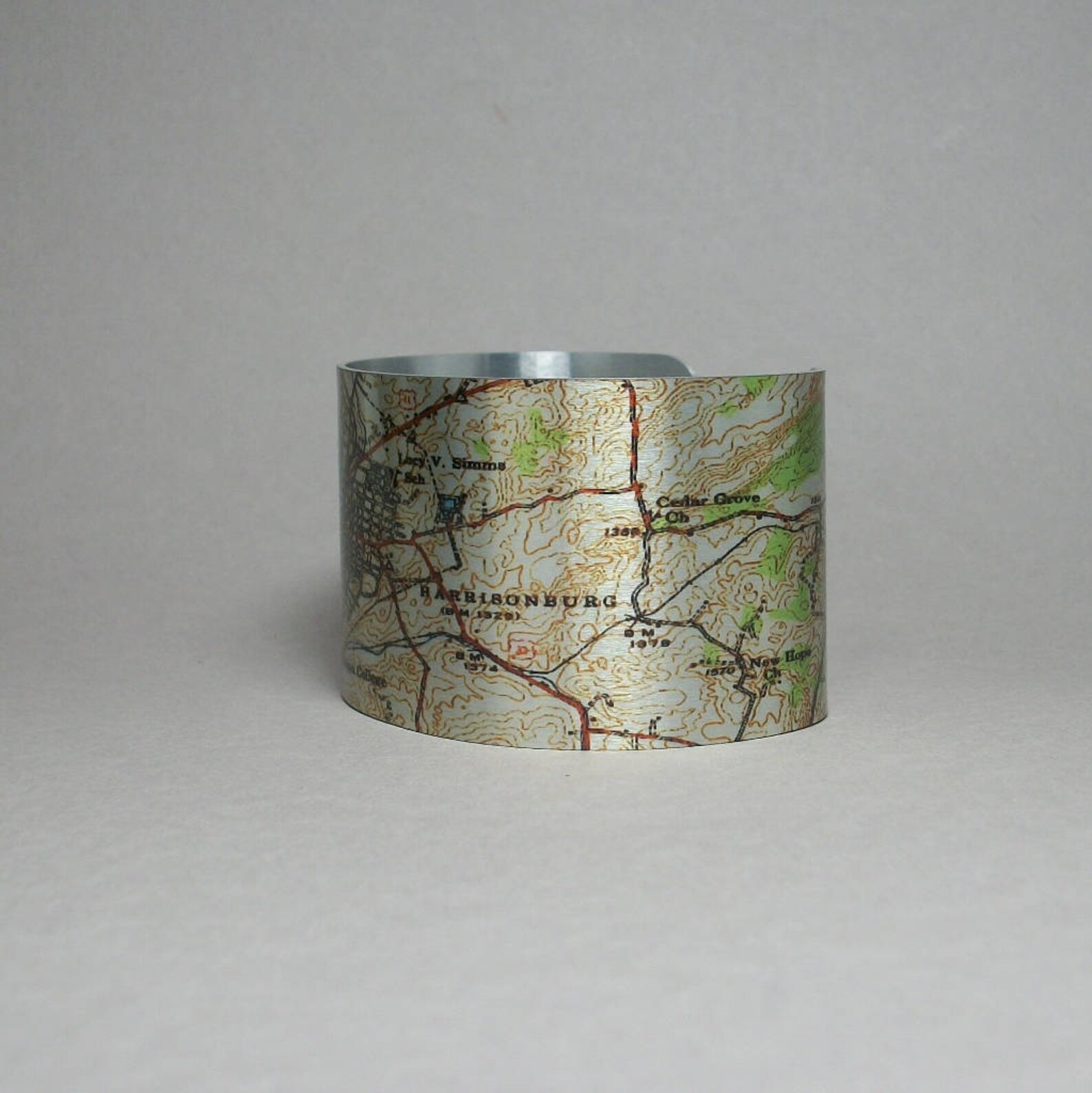 Harrisonburg Virginia Map Cuff Bracelet Unique Graduation Gift for Men ...