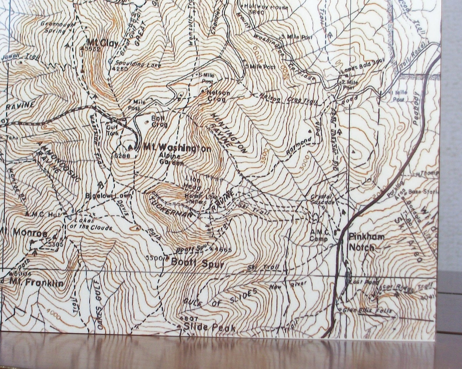 White Mountains New Hampshire Presidential Range Map - Etsy