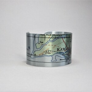 Karachi Pakistan Map Cuff Bracelet Unique Gift - Etsy
