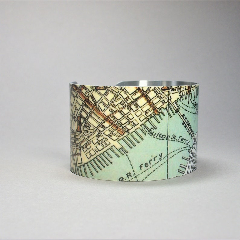 Brooklyn Bridge Map New York City NYC Manhattan Cuff Bracelet - Etsy