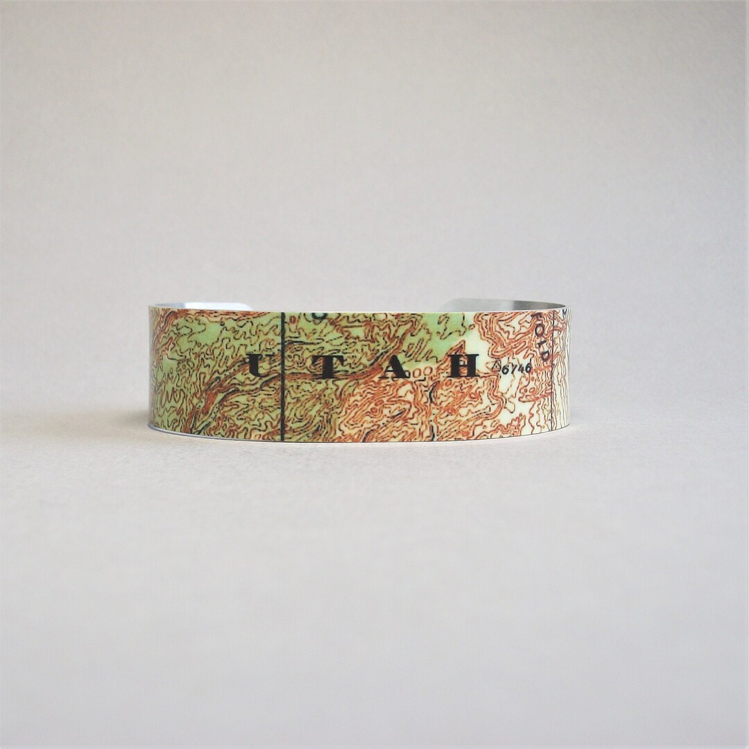Utah Map Cuff Bracelet Unique Gift for Men or Women - Etsy