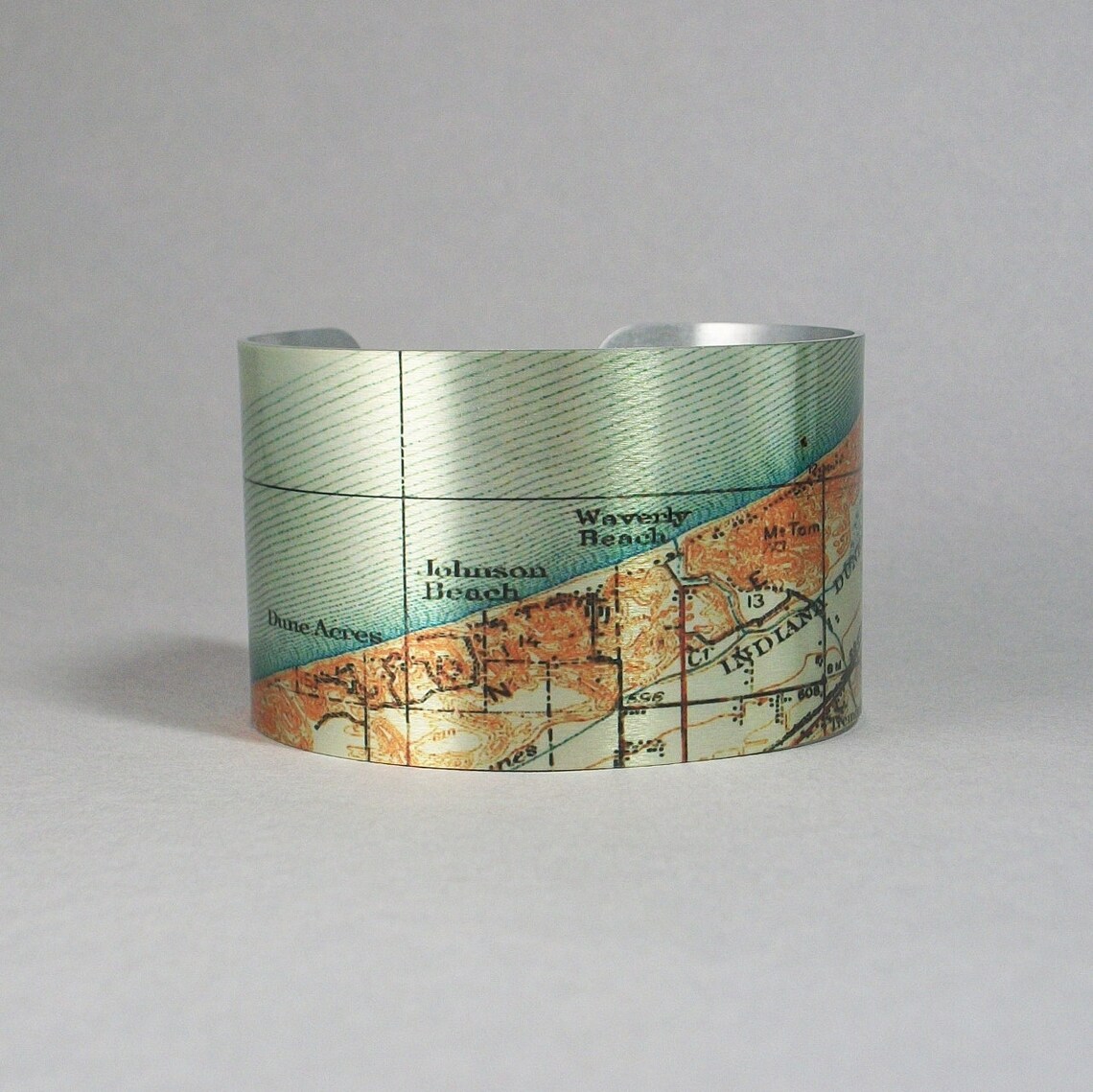 Indiana Dunes State Park Map Cuff Bracelet Unique Hiking Gift - Etsy