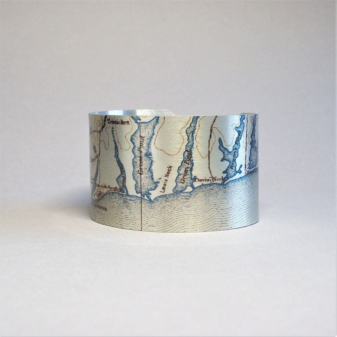 Falmouth Cape Cod Massachusetts Map Cuff Bracelet Unique Hostess Gift ...