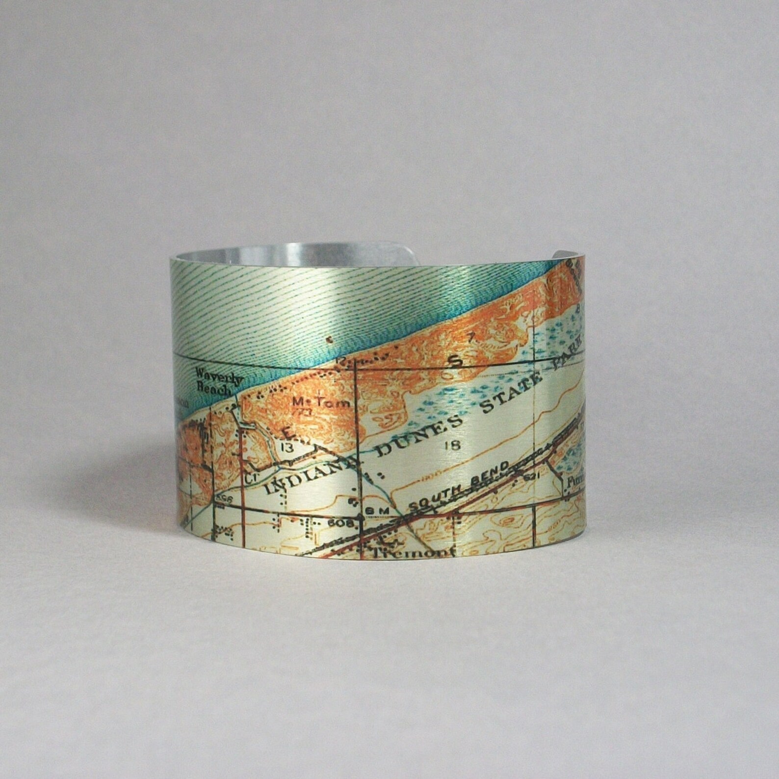 Indiana Dunes State Park Map Cuff Bracelet Unique Hiking Gift | Etsy