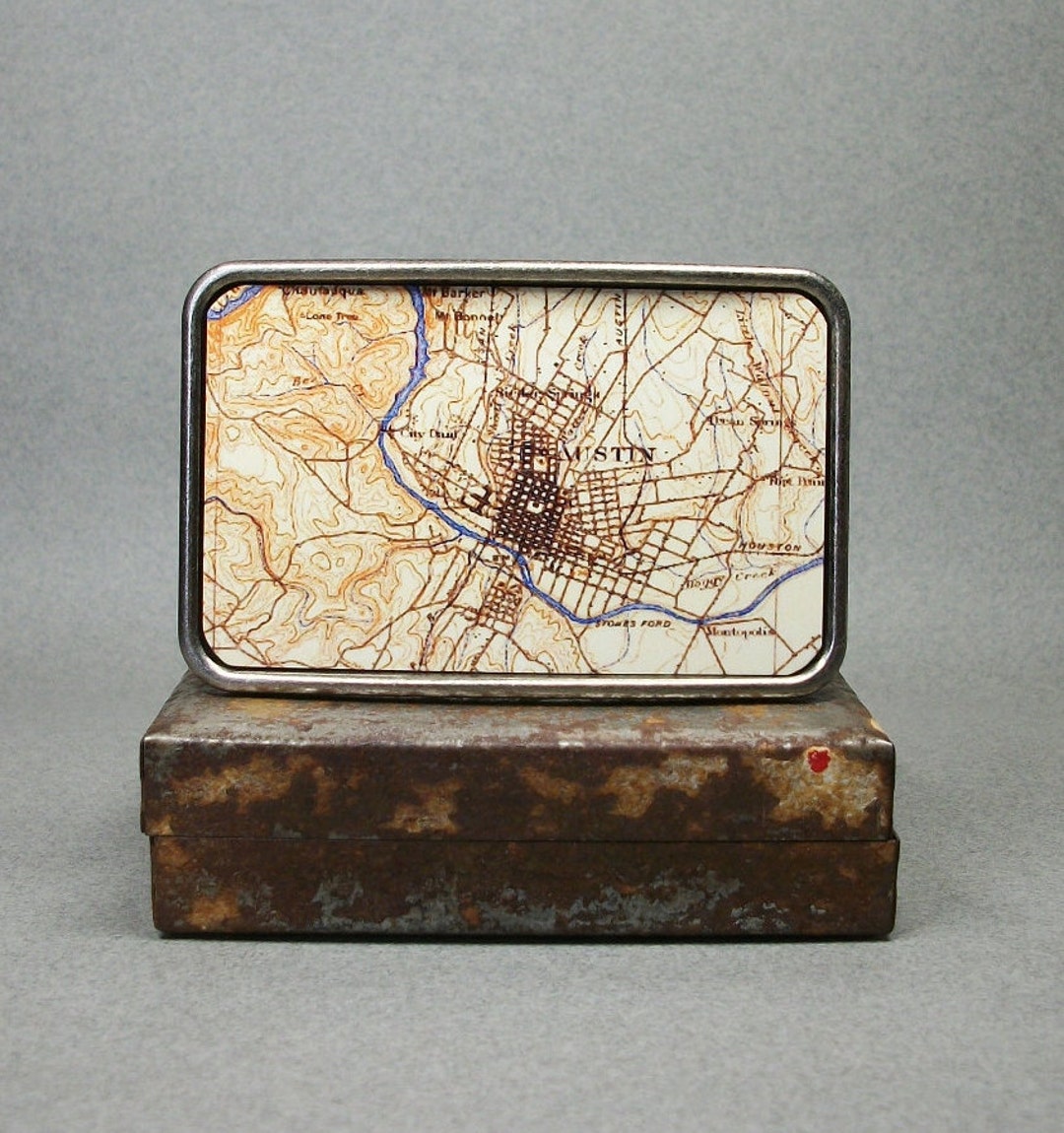 Belt Buckle Austin Texas Vintage Map for Men or Women - Etsy