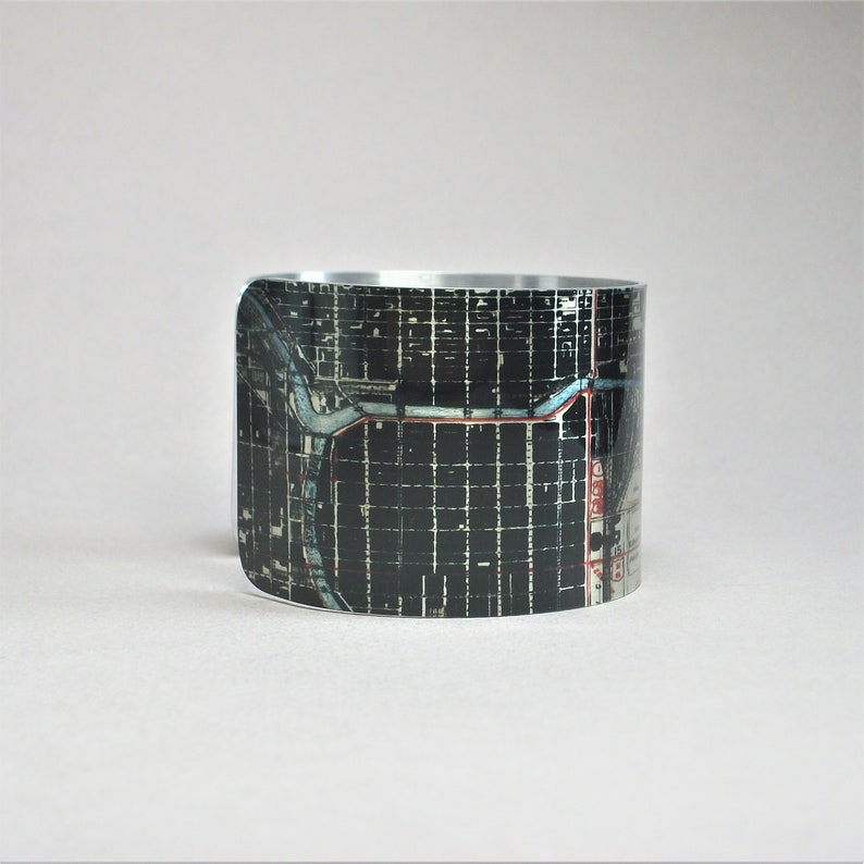 Chicago Loop Map Cuff Bracelet, Vintage Style Bracelet - Etsy