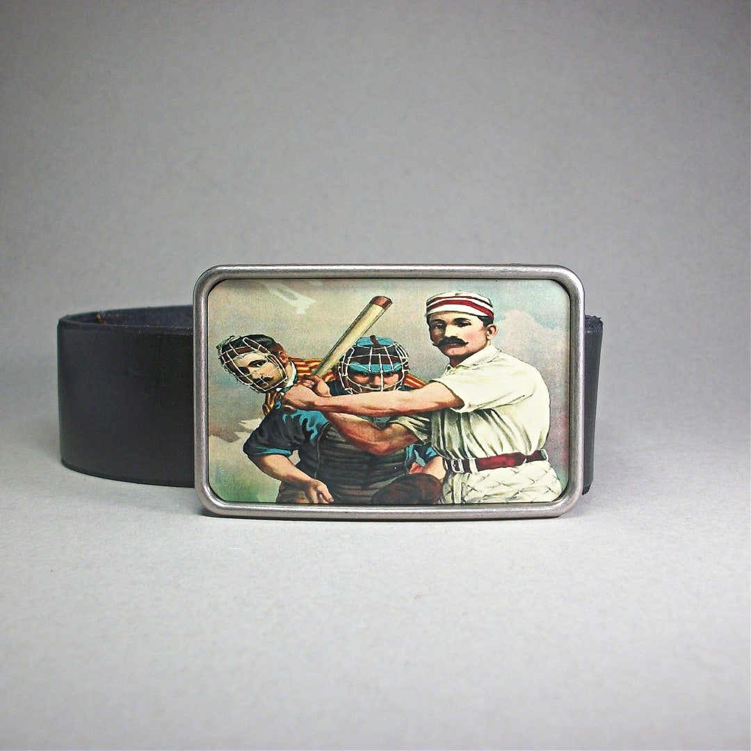 Vintage Baseball Players Belt Buckle: 1890s Illustration - Etsy