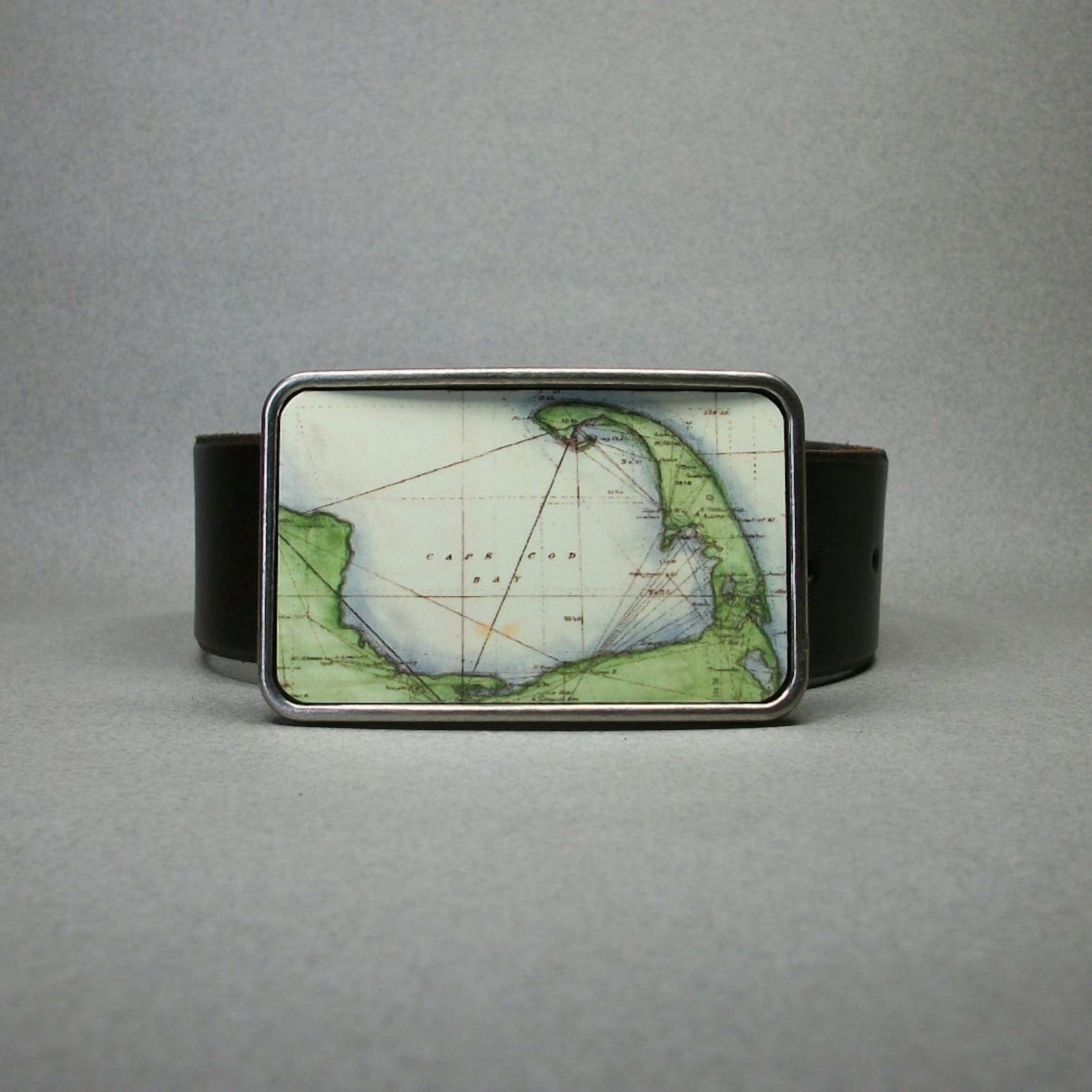 Belt Buckle Cape Cod Bay Massachusetts Vintage Map Unique Gift | Etsy