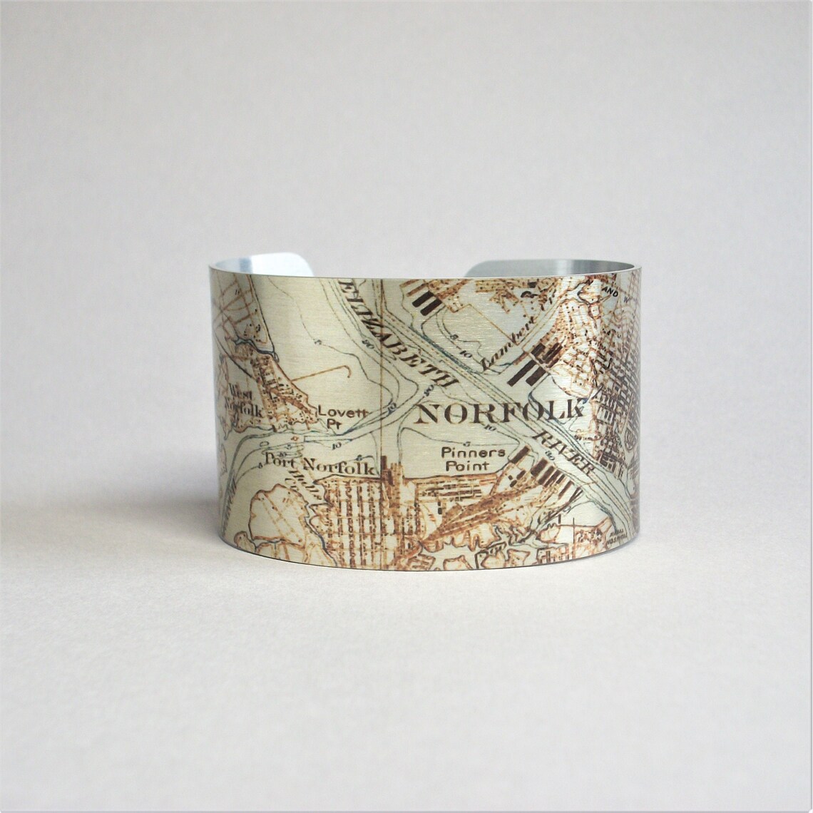 Norfolk Virginia Map Cuff Bracelet Unique Gift for Men or - Etsy