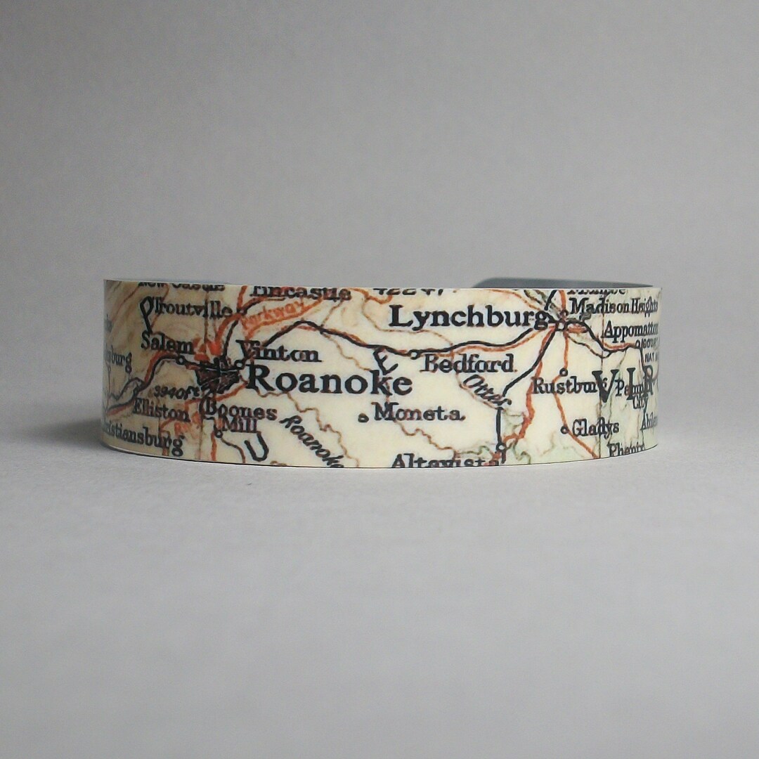 Virginia Cuff Bracelet Map Unique Gift for Men or Women - Etsy
