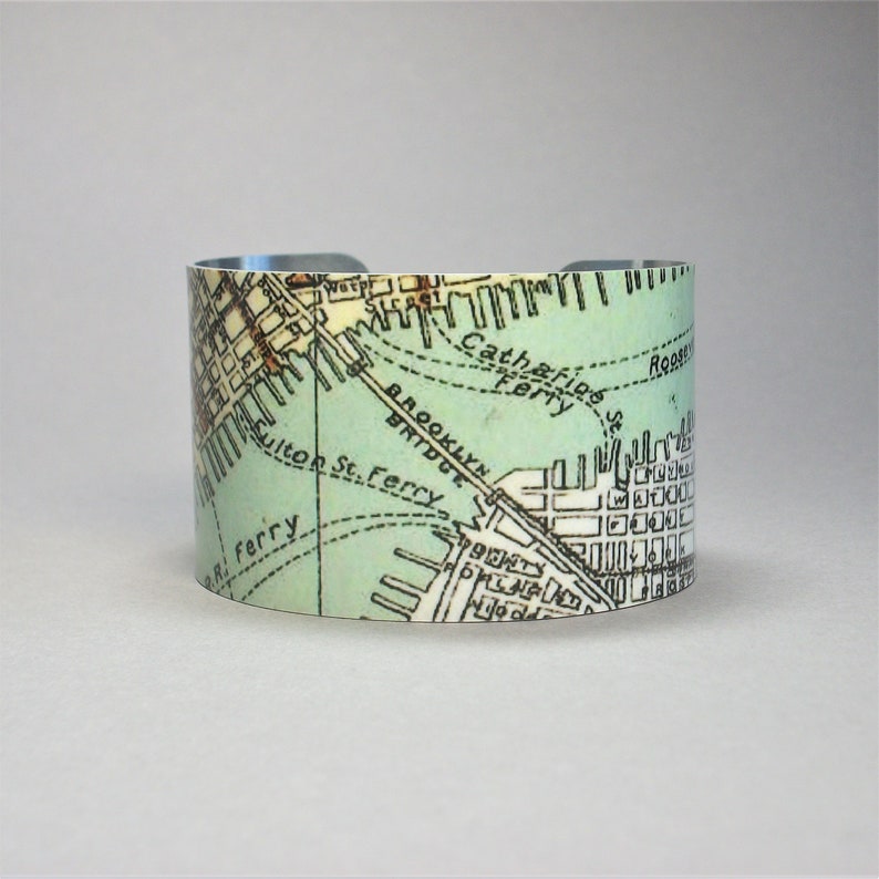 Brooklyn Bridge Map New York City NYC Manhattan Cuff Bracelet - Etsy