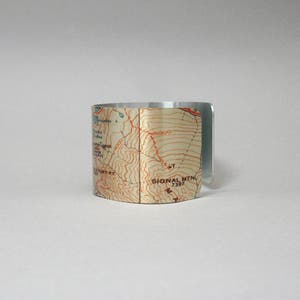 Jasper National Park Canadian Rockies Map Cuff Bracelet Unique Travel ...