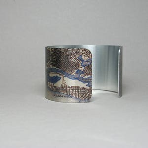 San Francisco Bay Oakland Alameda Cuff Bracelet Map California Unique ...