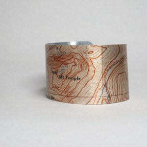 Mt Temple Banff National Park Canadian Rockies Map Cuff Bracelet Unique ...