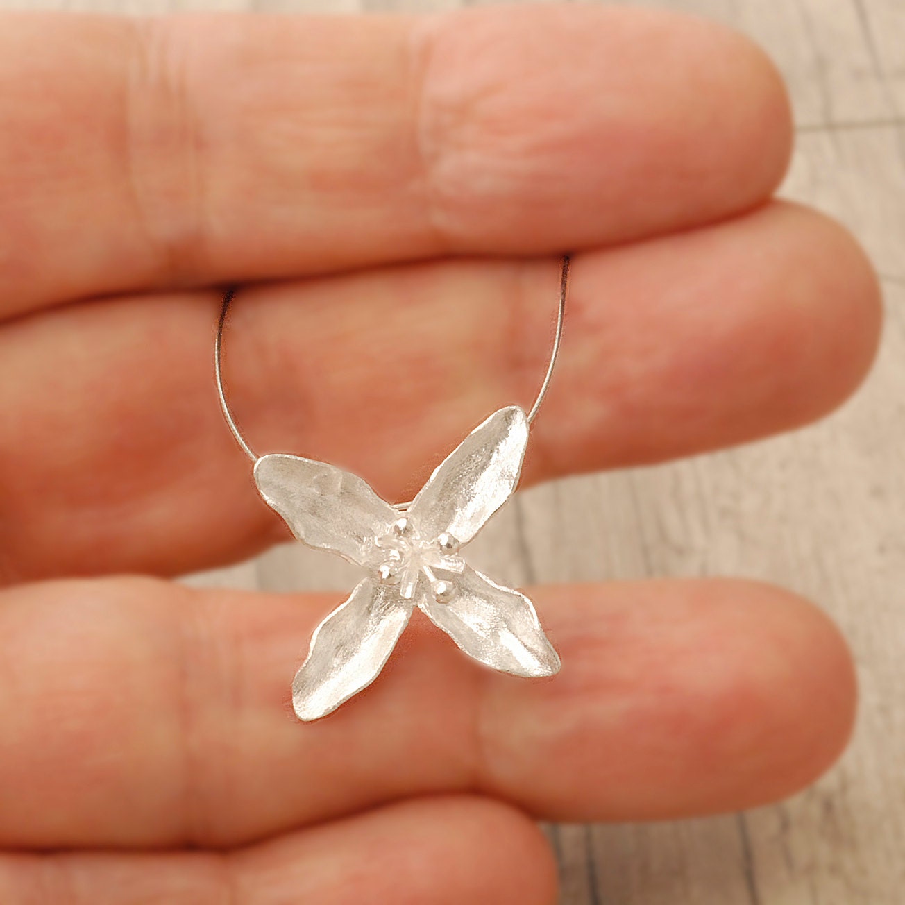 Sterling Silver Flower Pendant Necklace Floral Romantic Every - Etsy