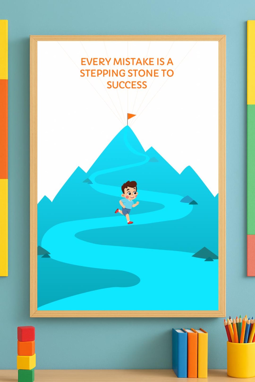 Every Mistake is a Stepping Stone to Success Kids Motivational Wall Art ...