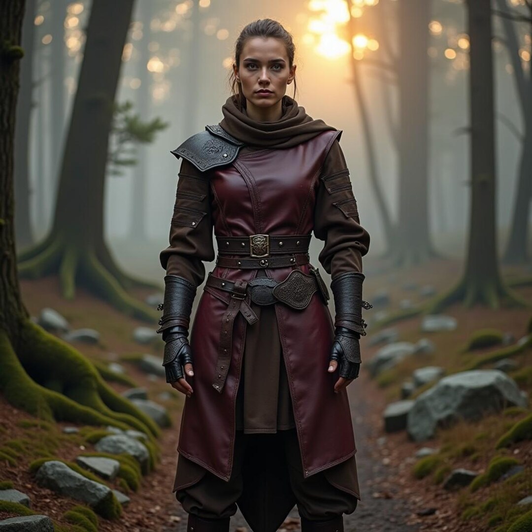 Burgundy Leather Warrior Costume | Medieval Rogue Armor for Women|larp ...