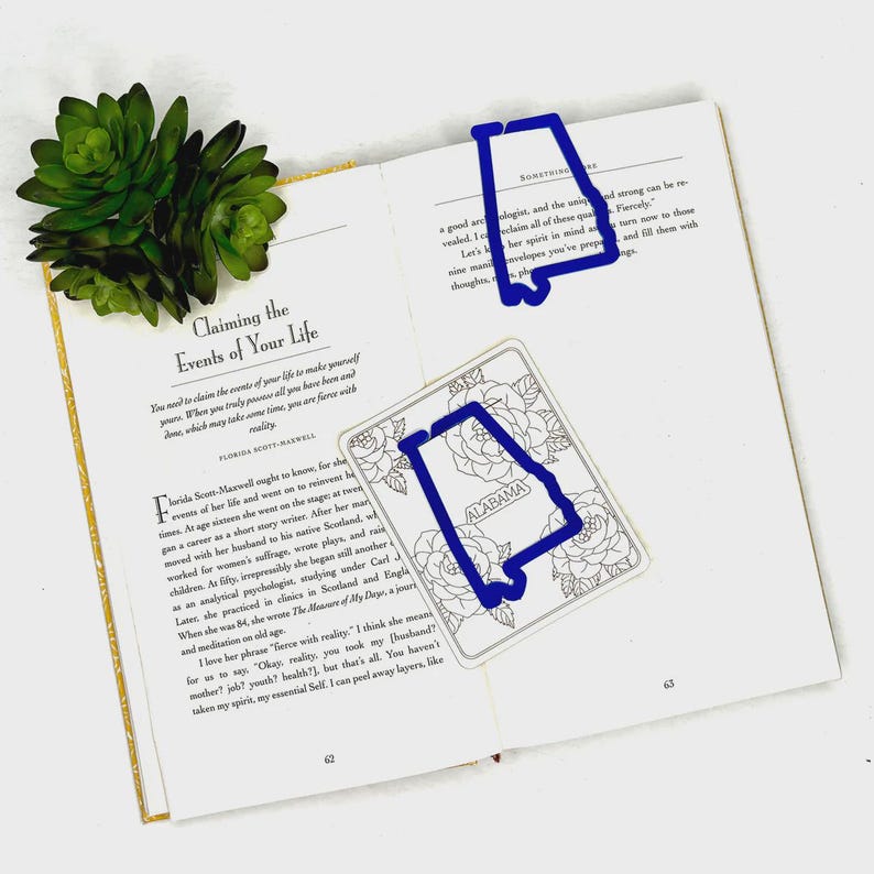 Alabama State Shaped Acrylic Bookmark – Unique State Bookmark Gift ...
