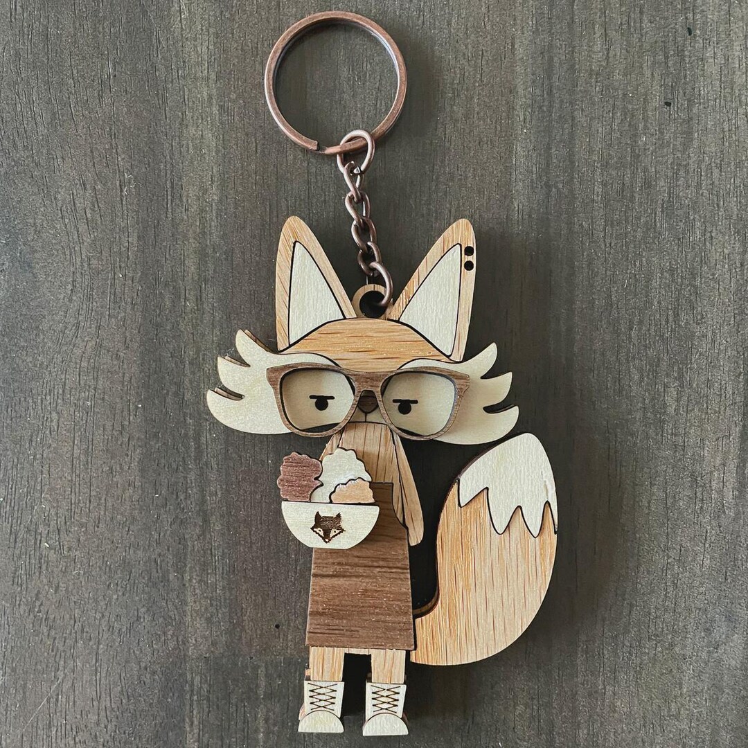 Fox in Apron With Bowl Keychain – Culinary Sass | Cottagecore Animal ...