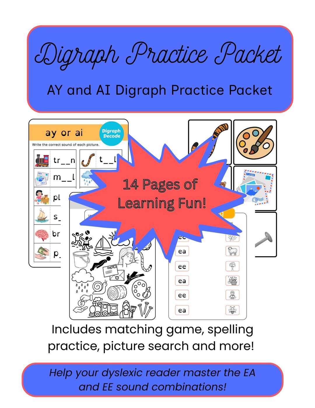 Dyslexia Friendly Phonics Activity Packet - Etsy