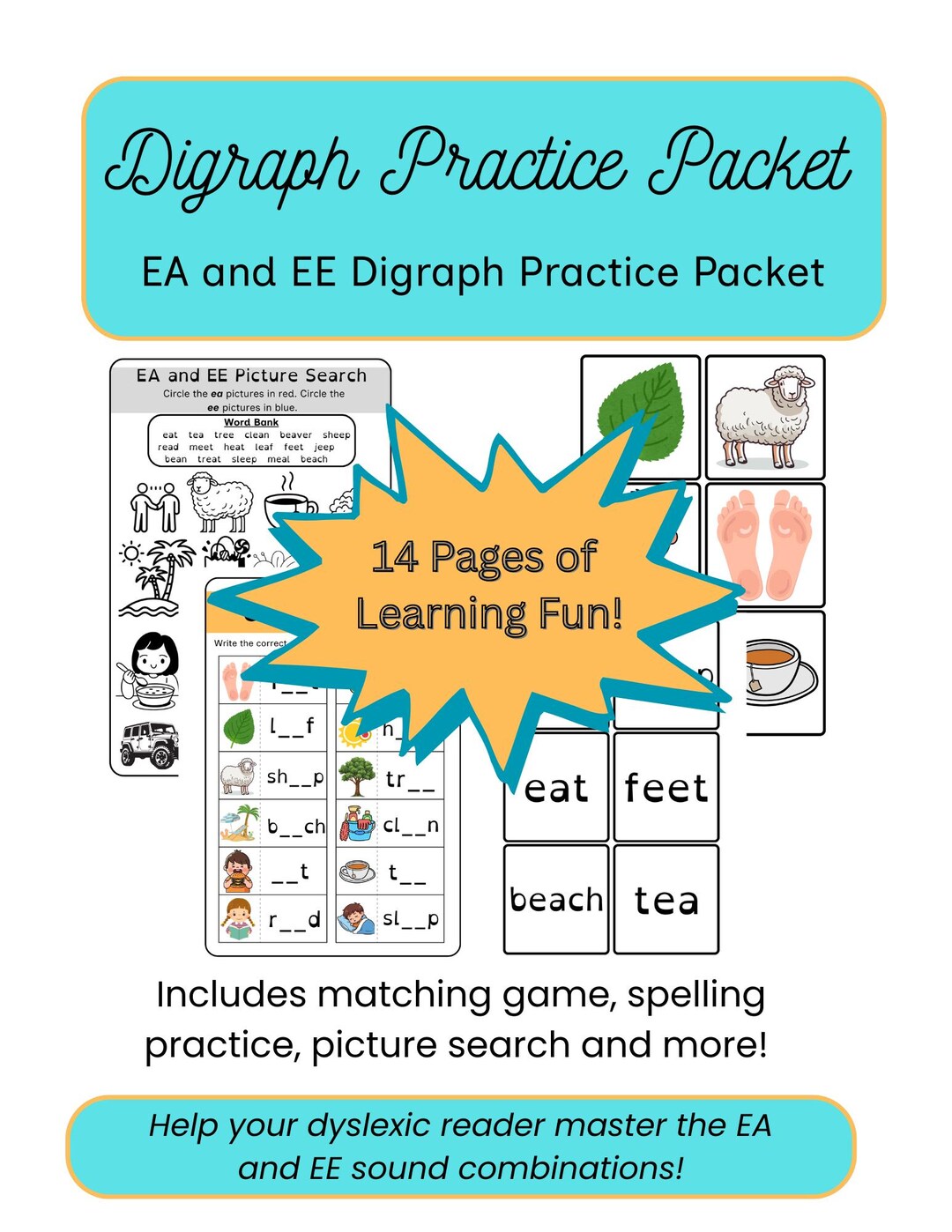 Dyslexia Friendly Phonics Activity Packet - Etsy