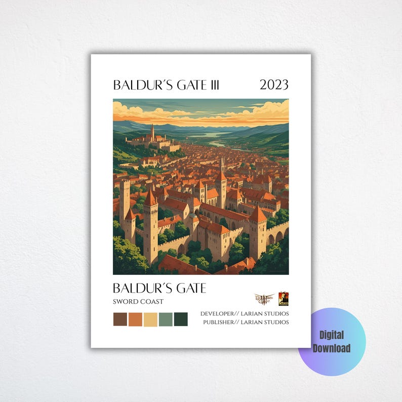 Baldur's Gate III Travel Poster, Sword Coast Print (digital Download ...