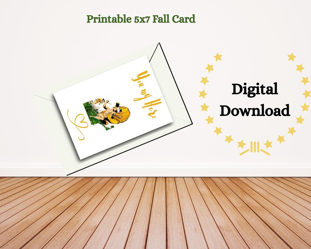 My Hero, Digital, Printable PDF 5x7 Inch Card - Etsy