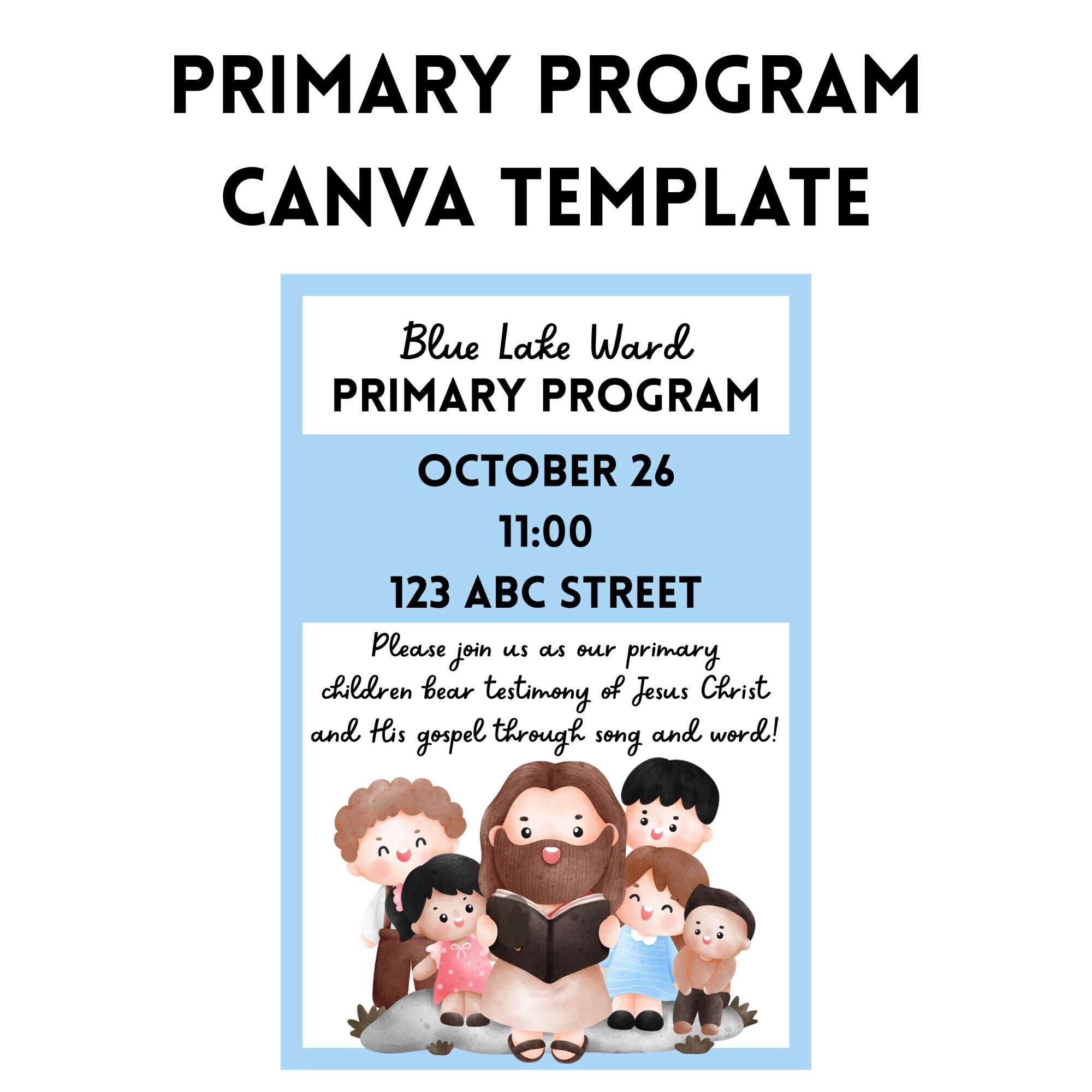 Primary Program Invitation, Primary Program Template, LDS Primary ...