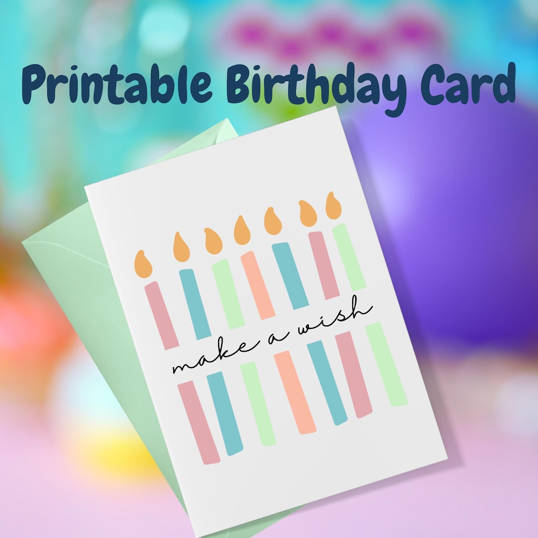 Happy Birthday Card, Printable Birthday Card, Last Minute Birthday Card ...