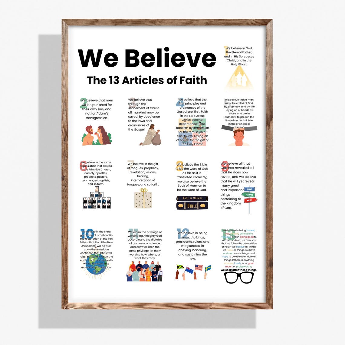 Articles of Faith Poster, Articles of Faith, Primary Printable, Primary ...