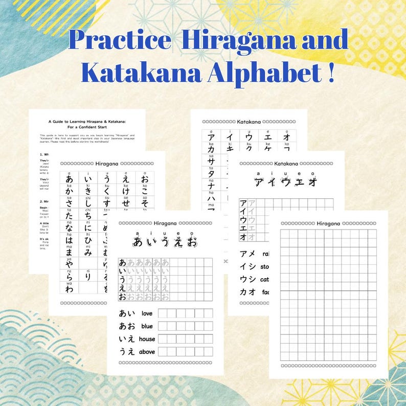 Japanese Writing Worksheets: Hiragana and Katakana Bundle - Etsy