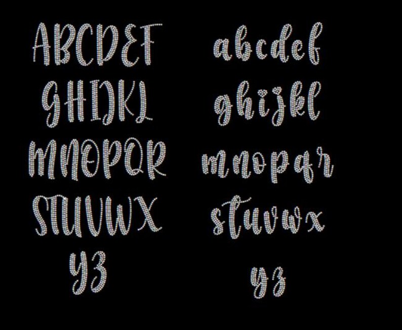 Large Script Font Iron on Bling, Iron on Custom Words, Rhinestone ...