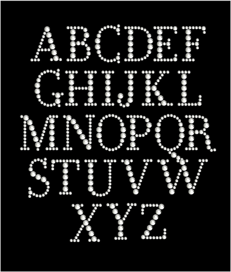 Small Times Roman Alphabet Iron on Bling, Iron on Custom Words, Single ...